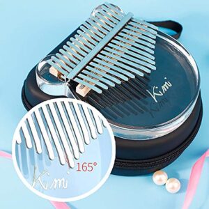 Ylliesy Kalimba 17 Keys Thumb Piano Portable Transparent Acrylic Material Musical Instrument Gifts for Kids Adult Beginners with Carry Bag Tuning Hammer