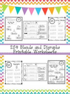 254 blends and digraphs printable worksheets