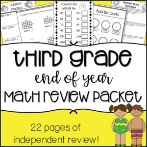 third grade math review packet