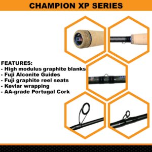 Dobyns Rods Champion XP Series 6’10” Casting Bass Fishing Rod DC610-4C | Heavy Fast Action | Modulus Graphite Blank w/Kevlar Wrapping | Fuji Reel Seat | Baitcasting | Line 10-20lb Lure 1/4-1oz