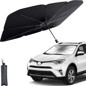 helloleiboo car windshield sun shade uv rays and heat sun visor protector foldable reflector umbrella brella shield