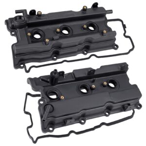 waterwich engine valve cover with gasket compatible with nissan maxima murano altima 3.5l turbo 2002 2003 2004 2005 2006 2007 replaces 264-985 264-984 (set of 2)