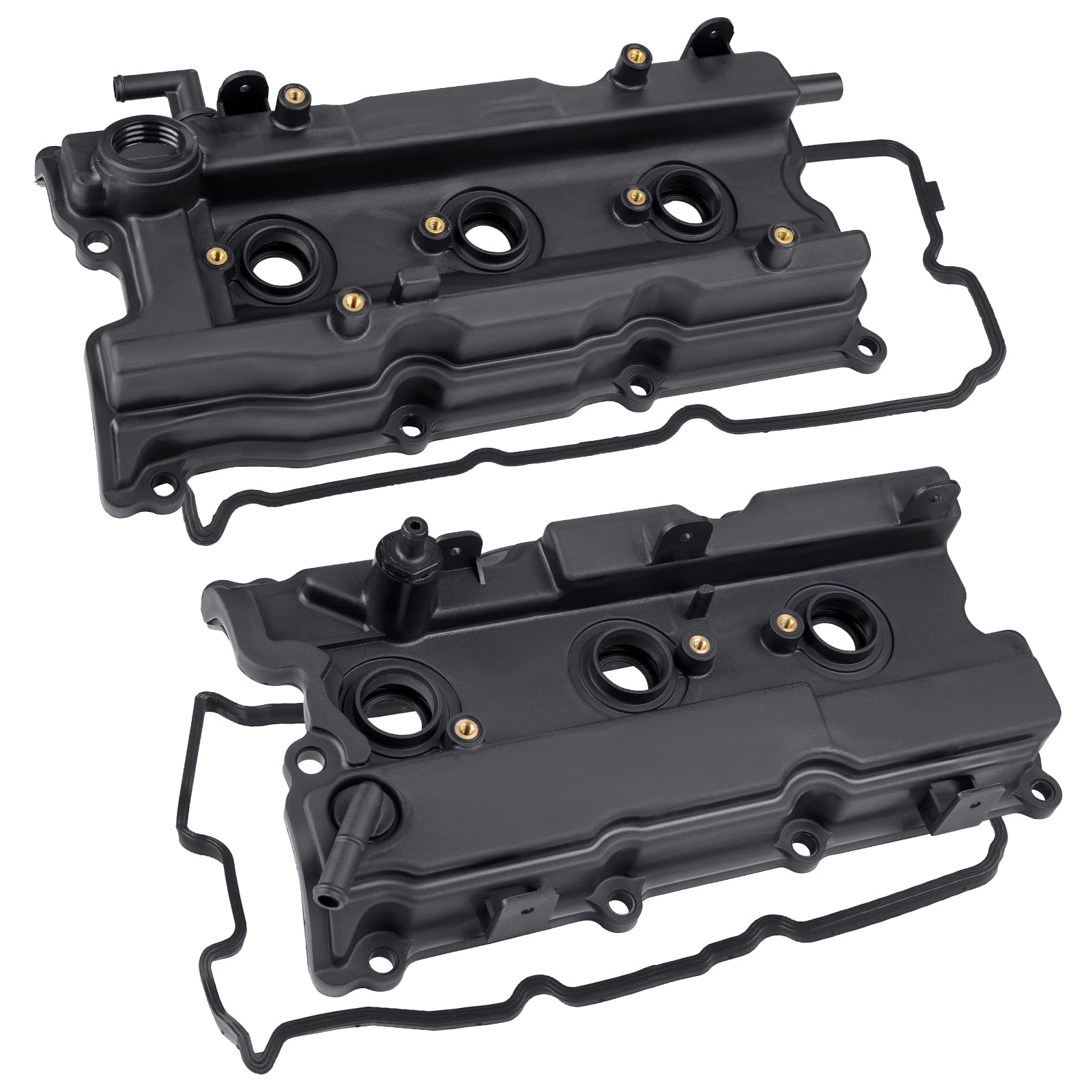 WATERWICH Engine Valve Cover with Gasket Compatible with Nissan Maxima Murano Altima 3.5L Turbo 2002 2003 2004 2005 2006 2007 Replaces 264-985 264-984 (Set of 2)