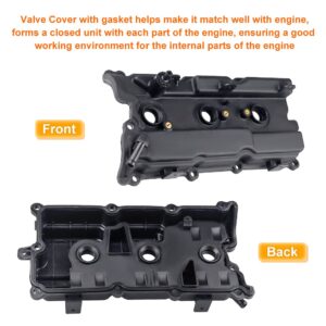 WATERWICH Engine Valve Cover with Gasket Compatible with Nissan Maxima Murano Altima 3.5L Turbo 2002 2003 2004 2005 2006 2007 Replaces 264-985 264-984 (Set of 2)