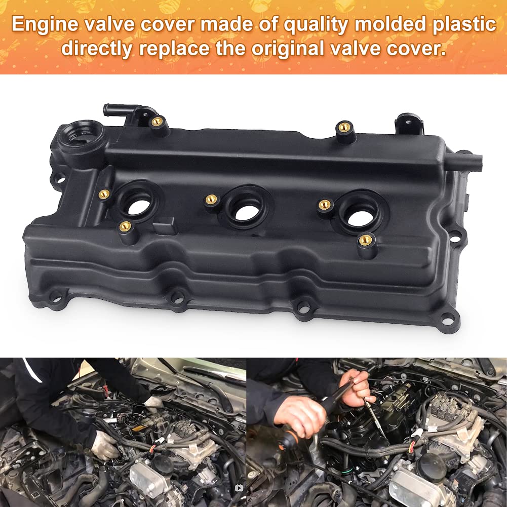 WATERWICH Engine Valve Cover with Gasket Compatible with Nissan Maxima Murano Altima 3.5L Turbo 2002 2003 2004 2005 2006 2007 Replaces 264-985 264-984 (Set of 2)