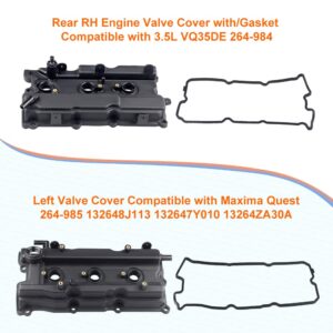 WATERWICH Engine Valve Cover with Gasket Compatible with Nissan Maxima Murano Altima 3.5L Turbo 2002 2003 2004 2005 2006 2007 Replaces 264-985 264-984 (Set of 2)