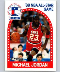 1989-90 hoops #21 michael jordan all-star nba basketball trading card chicago bulls