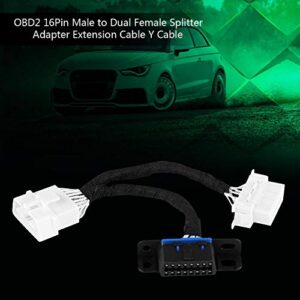 Keenso OBD2 Extension Cable, Universal OBD2 16Pin Male to Dual Female Extension Cable OBD2 Splitter Adapter Cable Y Cable