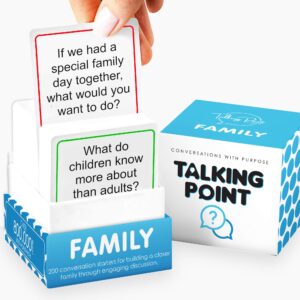 200 family conversation cards - put down the phones & connect with family - get to know each other better with meaningful talk - let kids express themselves, great for dinner table & road trips