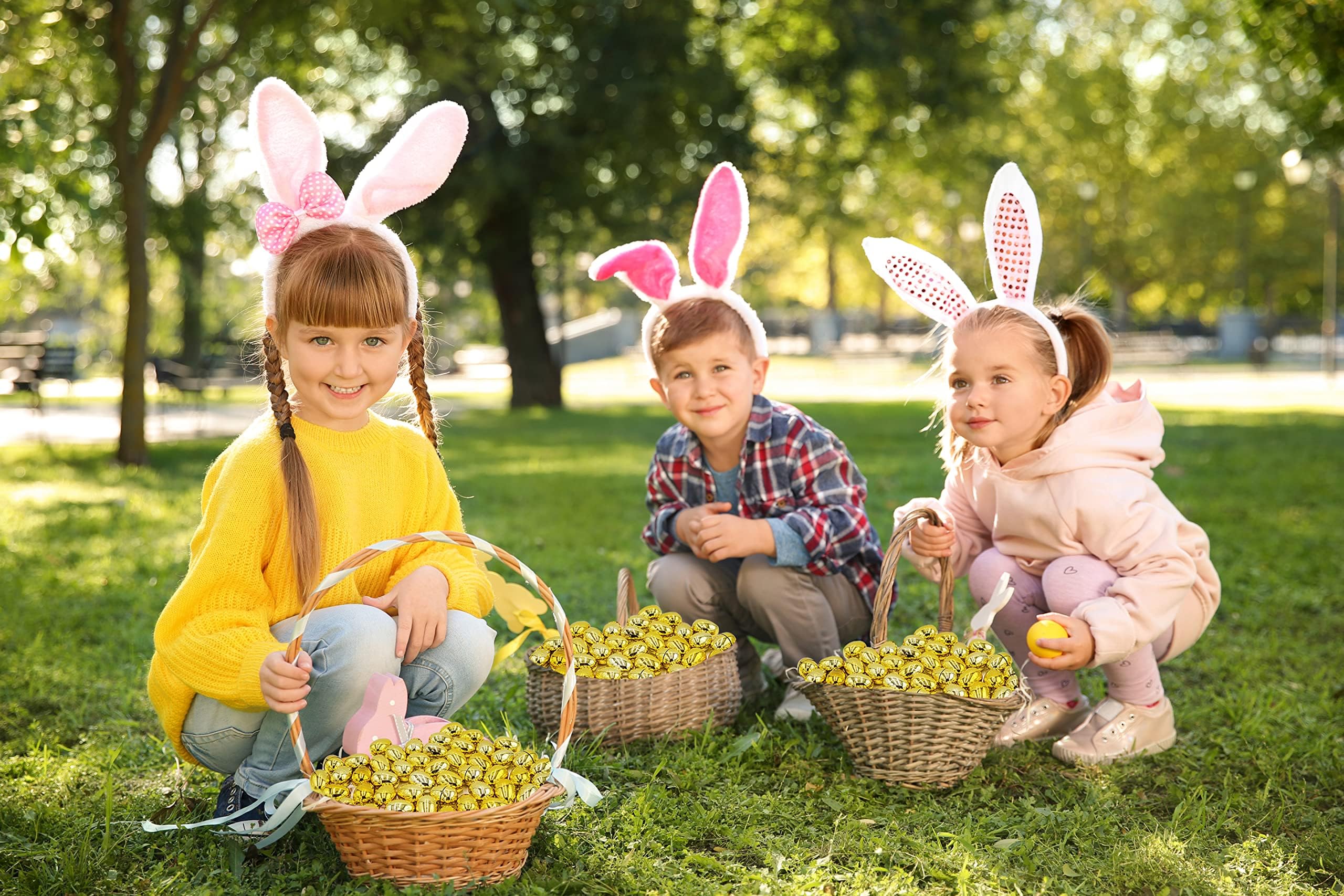 The Dreidel Company Golden Easter Eggs Metallic Gold, Goodie Basket Prize, Eggs are Hinged, 2.38" Inch (12-Pack)