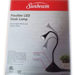 Black Sunbeam Flexible LED Desk Lamp - No Bulbs to Replace- 5.3 in x 20 in - 3.2W - 290 Lumens - 4000K - 36,000 Hours Non-Dimmable