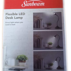 Black Sunbeam Flexible LED Desk Lamp - No Bulbs to Replace- 5.3 in x 20 in - 3.2W - 290 Lumens - 4000K - 36,000 Hours Non-Dimmable