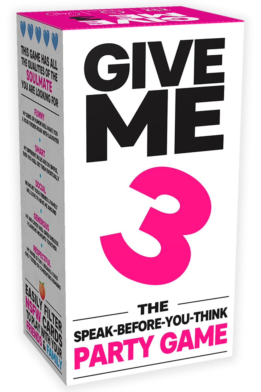 GIVE ME 3 - Fast Paced and Hilarious 10 Second Rule Adult Party Games | 2+ Players | Card Game for Adults | Travel Game | Board Game for Parties and Game Nights