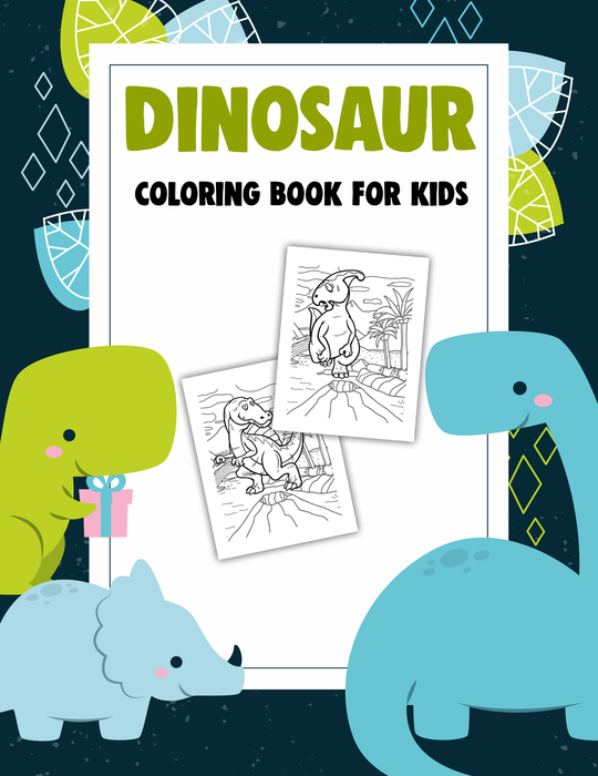 Dinosaur Coloring Book Printable Worksheets, Draw and Doodle Fun Dinosaurs