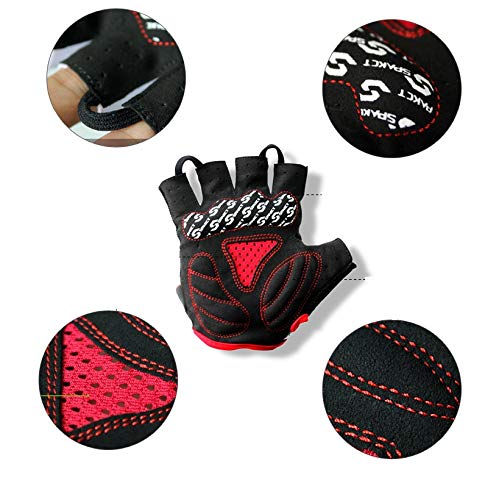 SPAKCT Half Finger Cycling Gloves Road Mountain Bike Gloves for Mens Teen Boys CL006 (L)