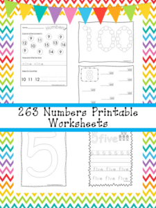 263 numbers printable worksheets