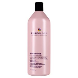 pureology pure volume shampoo | for flat, fine, color-treated hair | adds lightweight volume | sulfate-free | vegan | updated packaging | 33.8 fl. oz. |