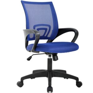 office chair desk chair mesh computer chair with lumbar support modern executive adjustable chair task rolling swivel ergonomic chair for women adults(blue)