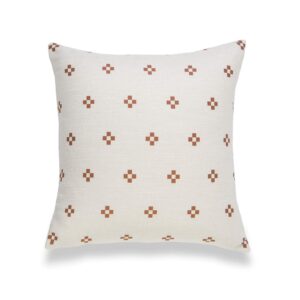 hofdeco modern boho throw pillow cover, decorative pillow cover for couch, sofa, bed, rust ethnical dots, 18"x18".