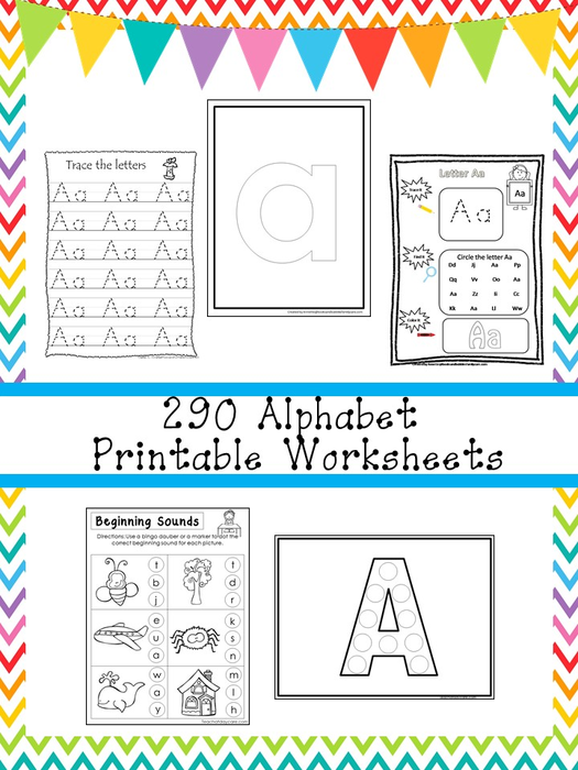 290 Alphabet Printable Worksheets