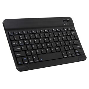 ultra-slim bluetooth keyboard portable mini wireless keyboard rechargeable for apple ipad iphone samsung tablet phone smartphone ios android windows (10 inch black)