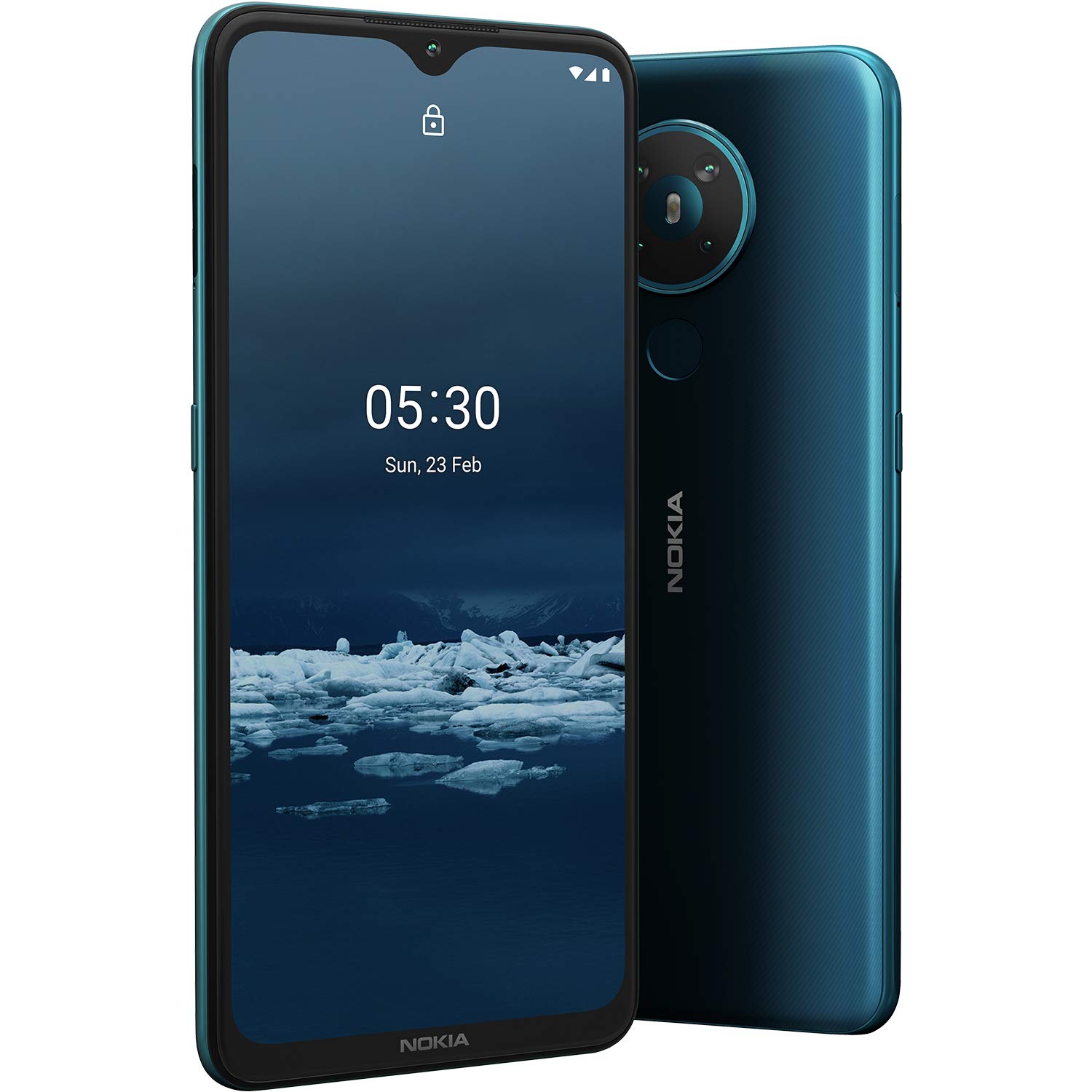 Nokia 5.3 Fully Unlocked Smartphone with 6.55" HD+ Screen, AI-Powered Quad Camera and Android 10, Cyan, 2020 (AT&T/T-Mobile/Cricket/Tracfone/Simple Mobile)