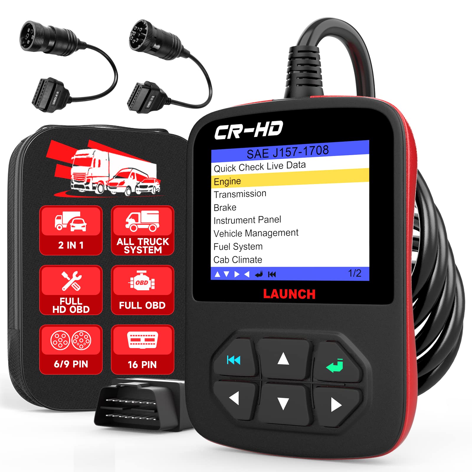 LAUNCH OBD2 Scanner CRP123i Car Code Reader Diagnostic Scan Tool-Android 7.0 Check Engine ABS SRS TCM Battery Test, 5" Touchscreen One-Click Wi-Fi Free Update for All Cars after 1996[2023 New Version]