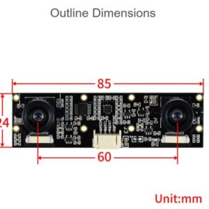 XYGStudy IMX219-83 Stereo Binocular Camera Sensor Module 3280x2464 8MP AI Depth Stereo Vision Dual IMX219 Supports Raspberry Pi 5 RPi CM3/CM3+ Compute Module POE IO Board/Jetson Nano B01