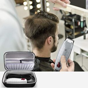 Case for Andis Professional T-Outliner Beard & Hair Trimmer, Model GTO 04780/04710/04603/04775, with Mesh Pocket for Attachment Set - Bag Only (Black+Grey Inner)