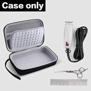 Case for Andis Professional T-Outliner Beard & Hair Trimmer, Model GTO 04780/04710/04603/04775, with Mesh Pocket for Attachment Set - Bag Only (Black+Grey Inner)