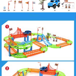 Race Tracks Toys for Kids Boys Girls Electric Car Create a Variety of Tracks 3 4 5 6 Year Old Boys Girls Best Gift (Colorful)