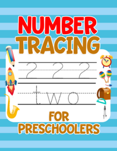 handwriting and number tracing printable practice worksheets for ages 3-8 no prep