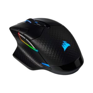 corsair dark core rgb pro se, wireless fps/moba gaming mouse with slipstream technology, black, backlit rgb led, 18000 dpi, optical, qi wireless charging certified (renewed)