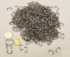 1/2 stainless steel hog rings for crab pots, cages, traps, fencing, sausage casings, rabbit cages (100 count bag-3oz)