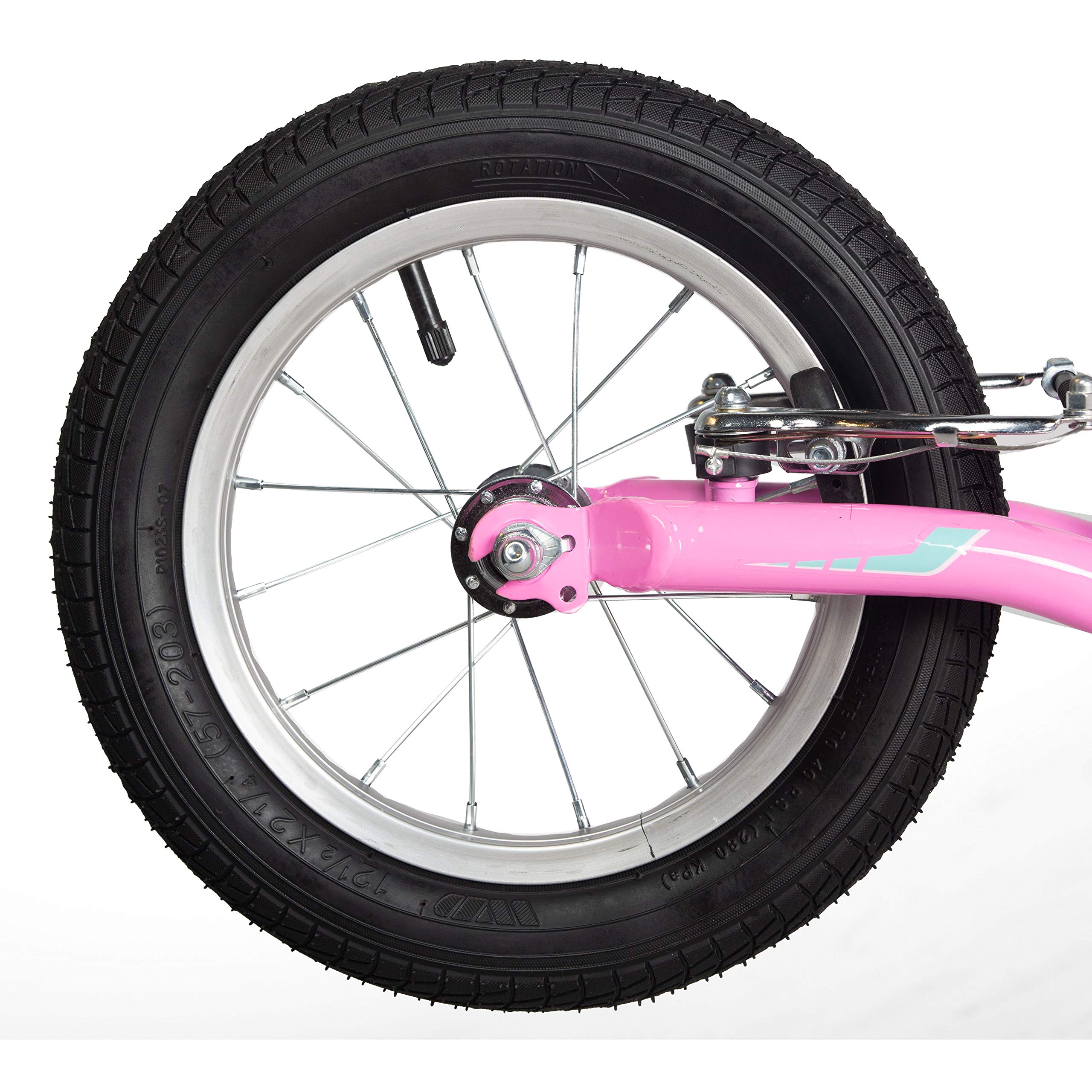 KNUS Scooter for Youth and Adults-16-Inch Front Wheel,12-Inch Rear Wheel/Front and Rear Caliper Brakes/Pink…