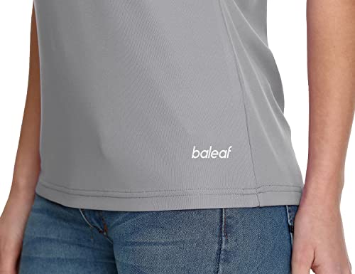 BALEAF Women's UPF 50+ UV Protection Shirts Short Sleeve T-Shirts SPF Sun Shirts Quick Dry Outdoor Performance Tops Light Grey Size S