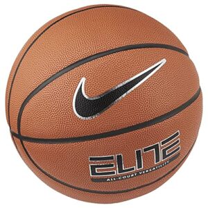 nike women's elite all-court basketball - amber/black/metallic silver/black, size 06