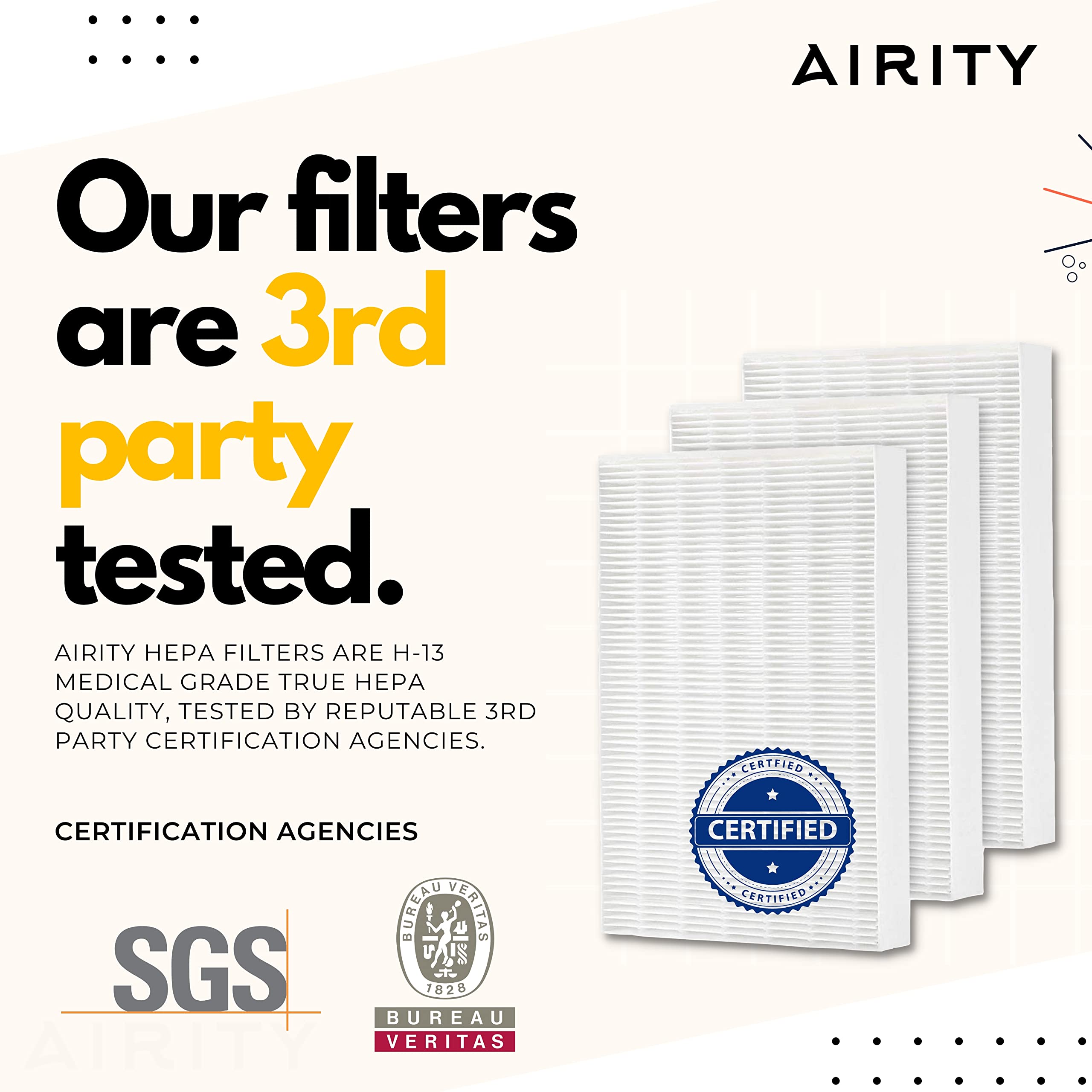 Airity HPA300 HEPA Filter Replacement Compatible with Honeywell HPA300 Replacement Filters | Honeywell Air Purifier Filter Replacement | Hepa Air Purifier |Honeywell Air Purifiers | Honeywell R Filter