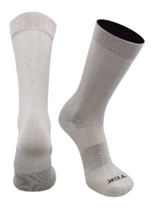 tck skate liner hockey socks crew length (grey, small)