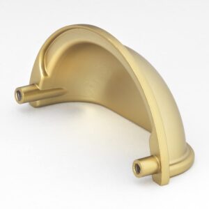 GlideRite 3 in. Center Classic Bin Cup Cabinet Handle Pulls, Brass Gold, Pack of 10