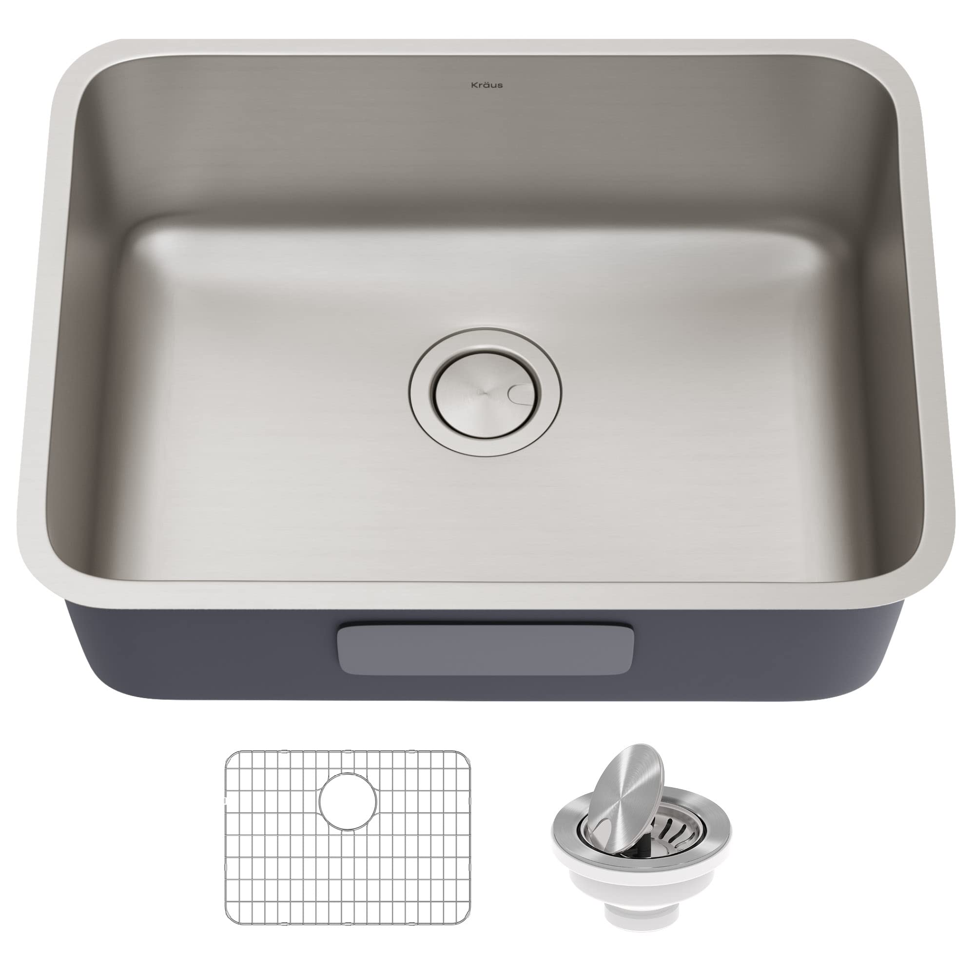 KRAUS Dex 25-inch Undermount 16 Gauge Stainless Steel Single Bowl Kitchen Sink, KA1US25B