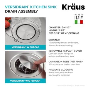 KRAUS Dex 25-inch Undermount 16 Gauge Stainless Steel Single Bowl Kitchen Sink, KA1US25B