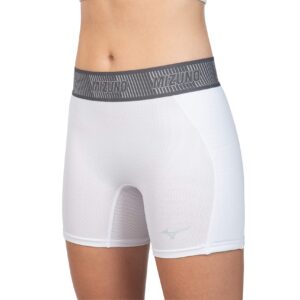 Mizuno Women's Aero Vent Padded Sliding Short, White, Medium