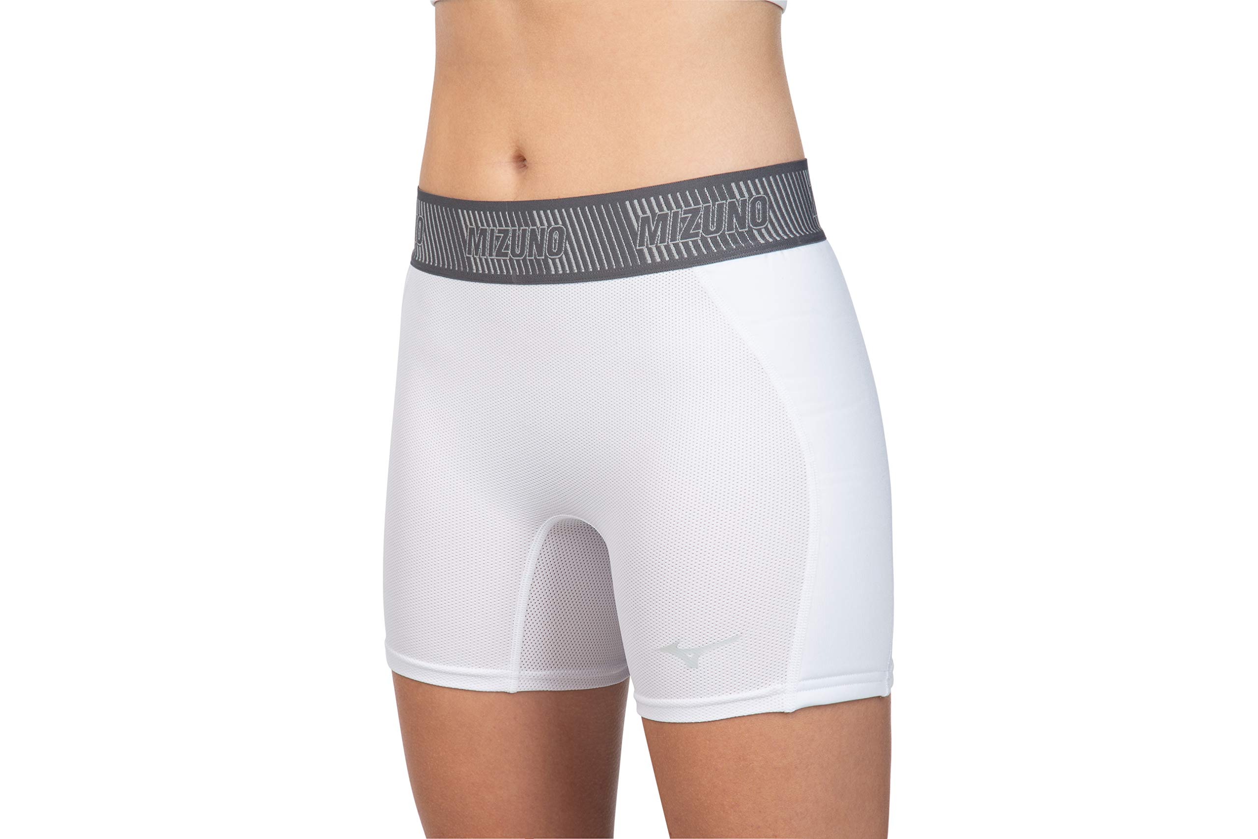 Mizuno Women's Aero Vent Padded Sliding Short, White, Medium