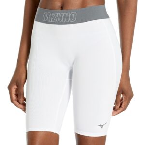 mizuno women's compression sliding short, white, small