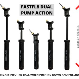 gloveglu GG:LAB Sports Ball Pump with 6 Metal Needles: Pumps Twice as Fast. Pump for Football, Rugby Ball, Basketball, Volleyball, Netball, Handball and Other Inflatable Sports Balls