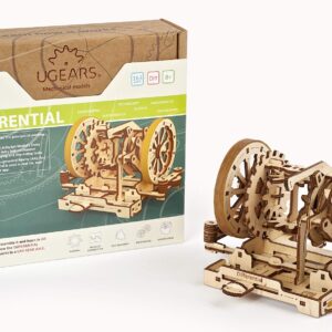 UGEARS STEM Differential Model Kit - Creative Wooden Model Kits for Adults, Teens and Children - DIY Mechanical Science Kit for Self Assembly - Unique Educational and Engineering 3D Puzzles with App