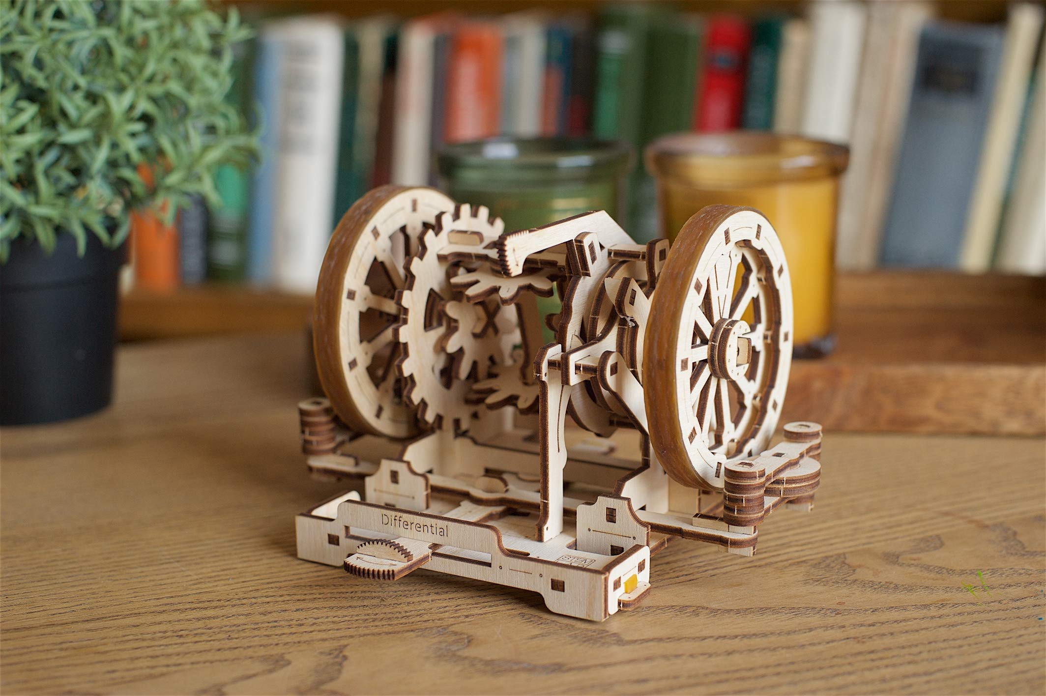 UGEARS STEM Differential Model Kit - Creative Wooden Model Kits for Adults, Teens and Children - DIY Mechanical Science Kit for Self Assembly - Unique Educational and Engineering 3D Puzzles with App