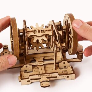 UGEARS STEM Differential Model Kit - Creative Wooden Model Kits for Adults, Teens and Children - DIY Mechanical Science Kit for Self Assembly - Unique Educational and Engineering 3D Puzzles with App