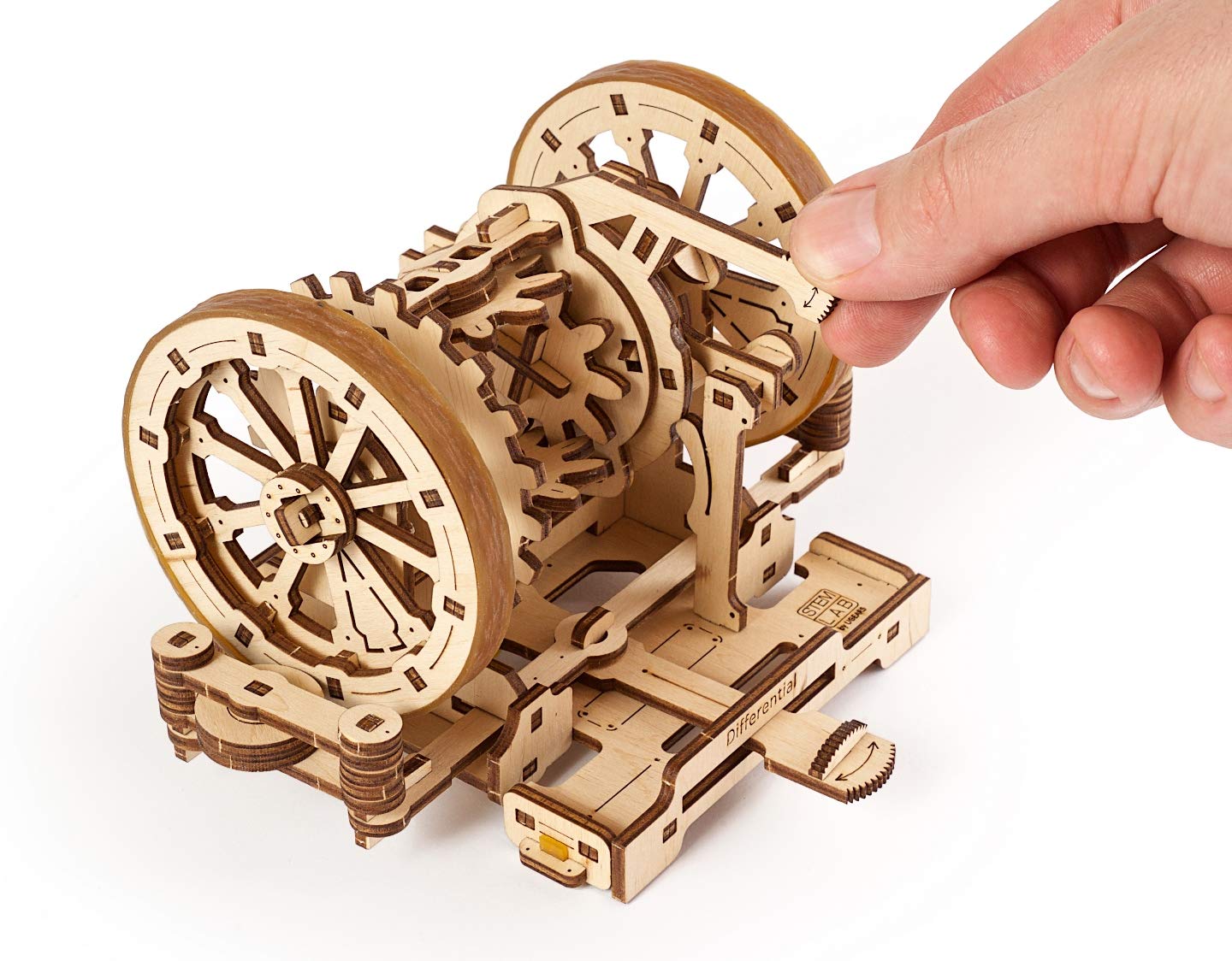 UGEARS STEM Differential Model Kit - Creative Wooden Model Kits for Adults, Teens and Children - DIY Mechanical Science Kit for Self Assembly - Unique Educational and Engineering 3D Puzzles with App